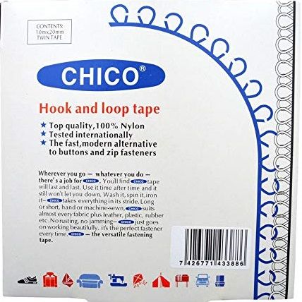 Hook & Loop Tape - Stick & Sew 20mm wide Black by Chico – Escape & Create