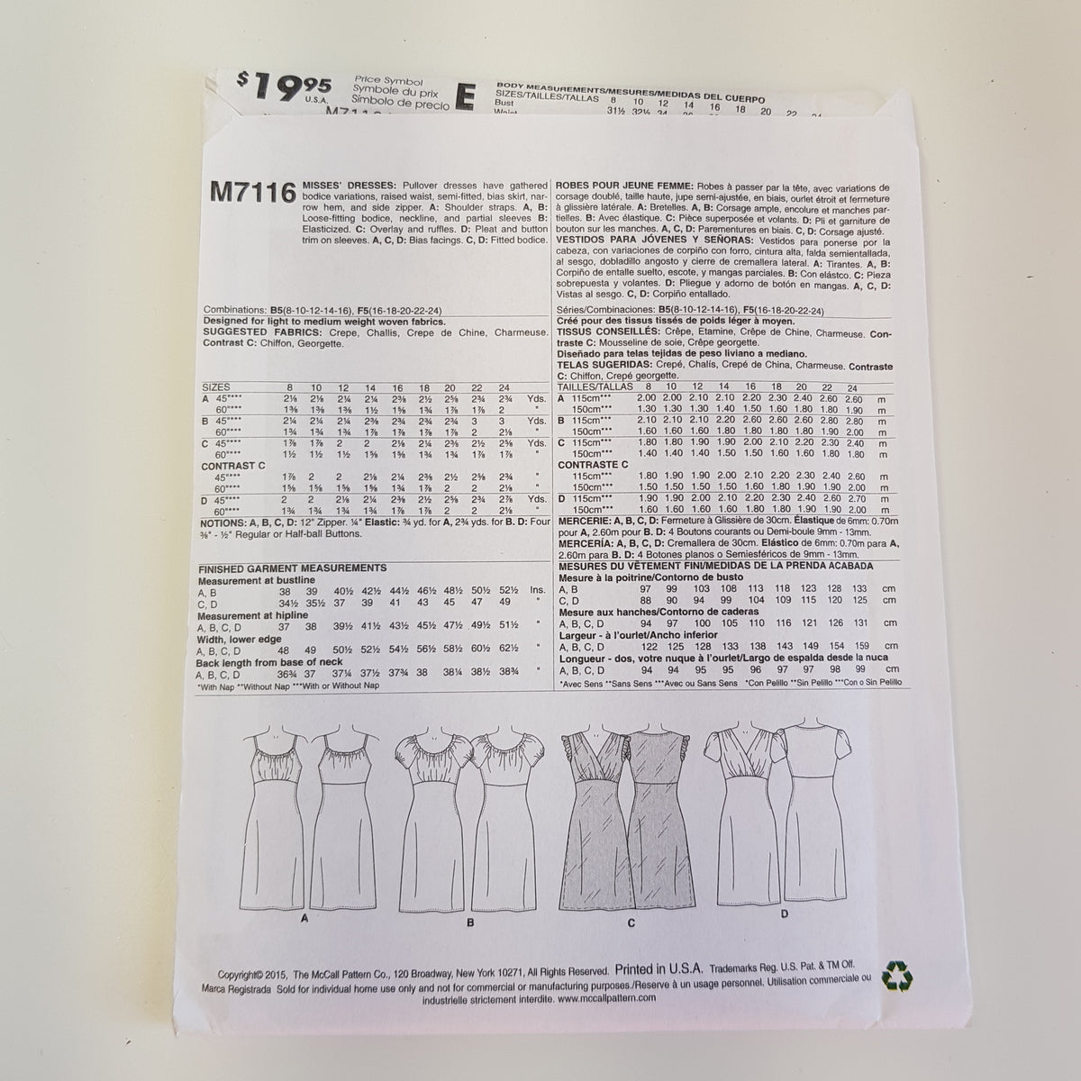 McCalls M7116 – Escape & Create