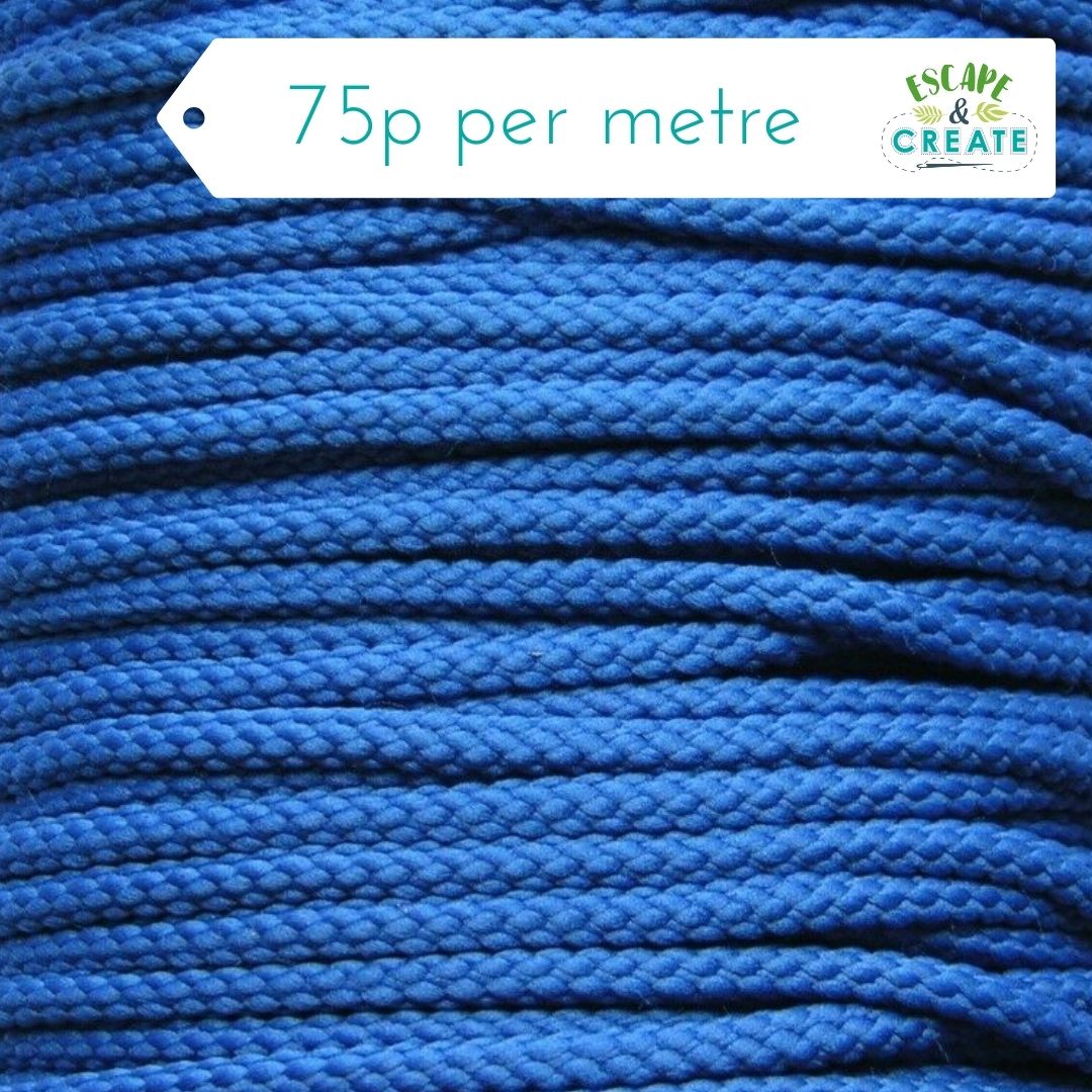 Drawstring Cord 5mm Royal Blue – Escape & Create
